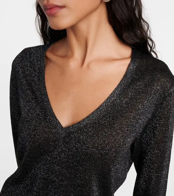 JOSEPH Lurex® V-neck Sweater