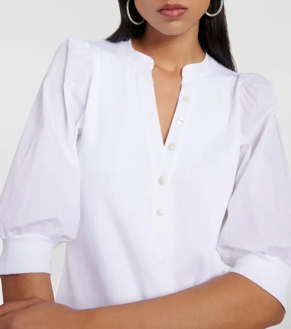 Veronica Beard Coralee Puff-sleeve Top - White