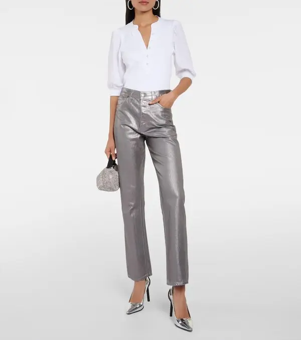 Veronica Beard Coralee Puff-sleeve Top - White
