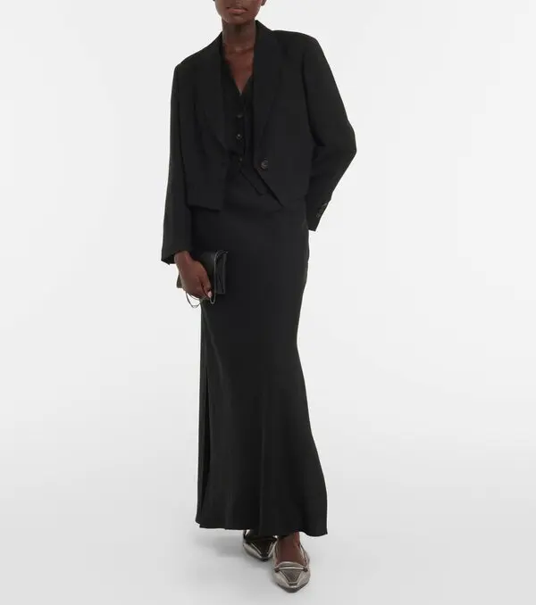 Brunello Cucinelli Twill Maxi Skirt - Black