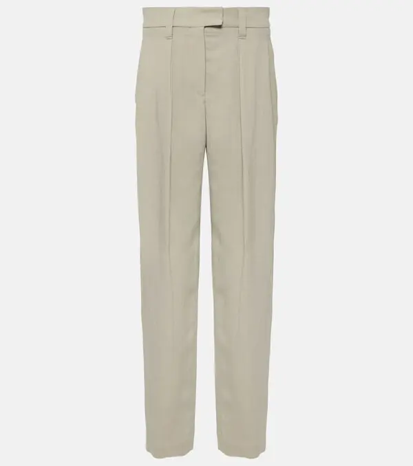 Brunello Cucinelli Twill Wide-leg Pants - Grey
