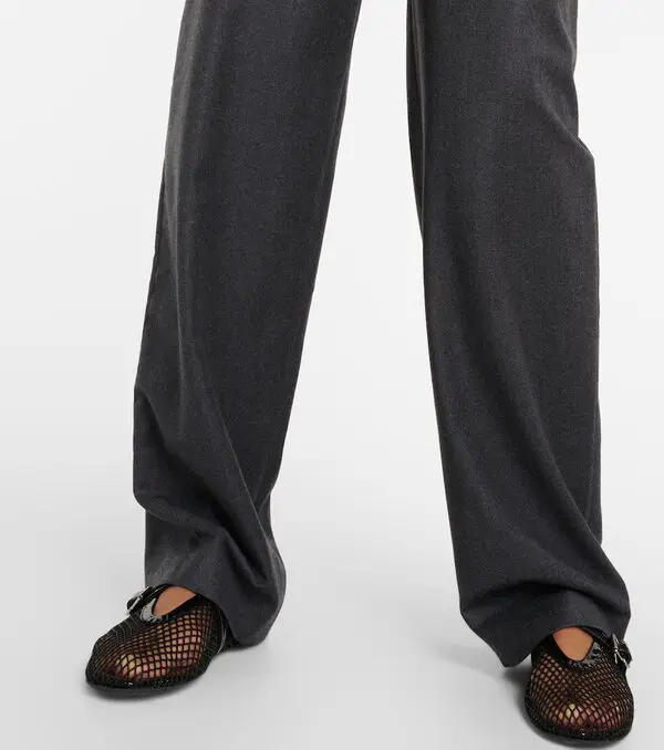 Alaïa High-rise Virgin Wool Straight Pants - Grey