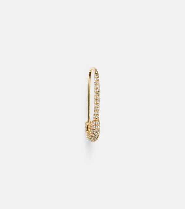 ANITA KO 18kt Safety Pin Single Earring With Diamonds - Gold