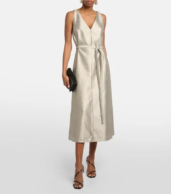 JOSEPH Desiree Metallic Midi Dress
