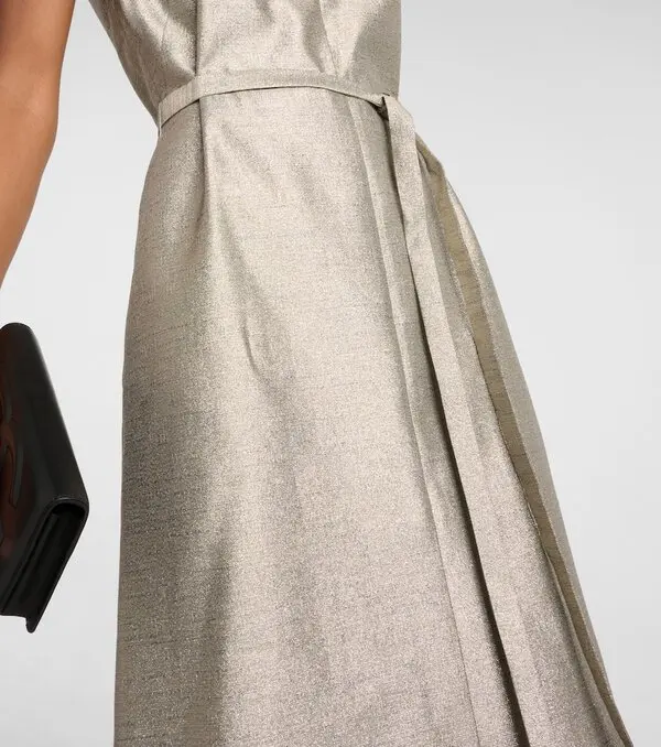 JOSEPH Desiree Metallic Midi Dress