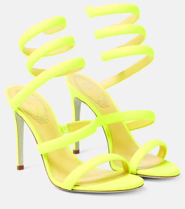 Rene Caovilla Cleo Leather Sandals - Yellow