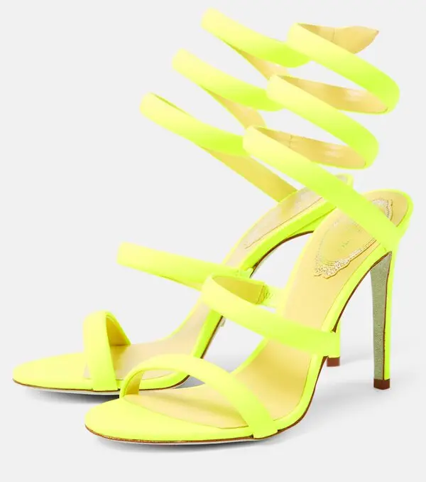 Rene Caovilla Cleo Leather Sandals - Yellow