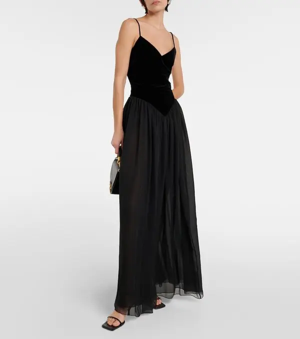 Chloé Velvet And Silk Maxi Dress