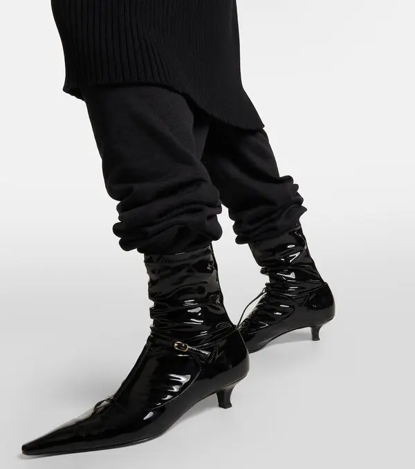 THE ROW Cyd Patent Leather Ankle Boots