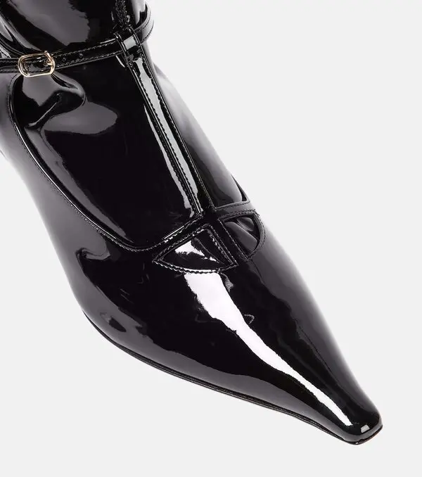 THE ROW Cyd Patent Leather Ankle Boots