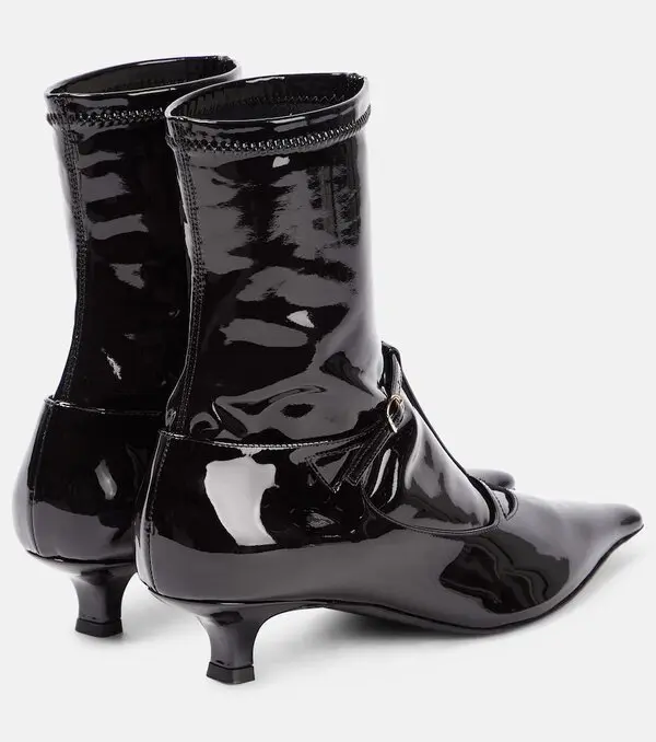 THE ROW Cyd Patent Leather Ankle Boots