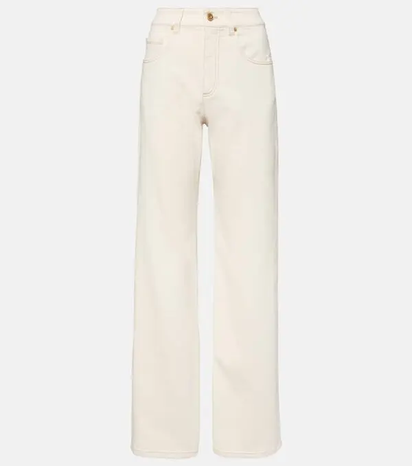 Brunello Cucinelli Garment-dyed Wide-leg Jeans - White