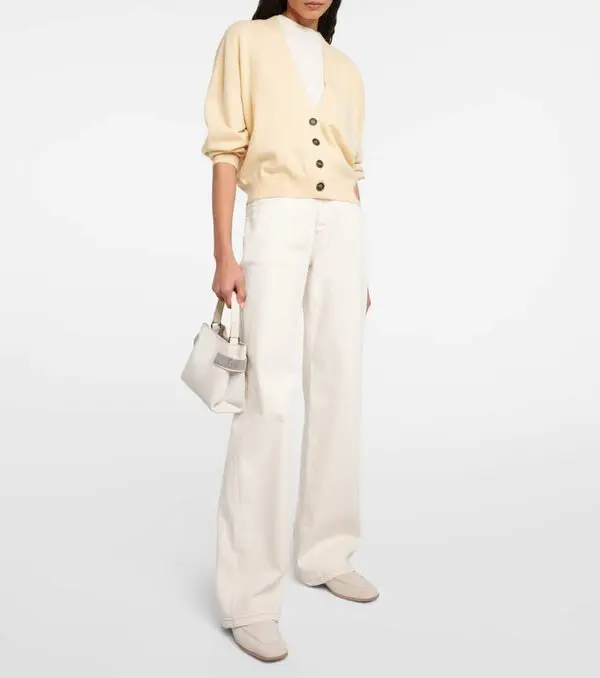 Brunello Cucinelli Garment-dyed Wide-leg Jeans - White
