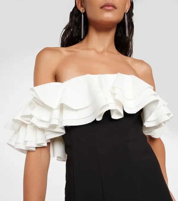 Staud Kiara Off-shoulder Minidress - Multicoloured