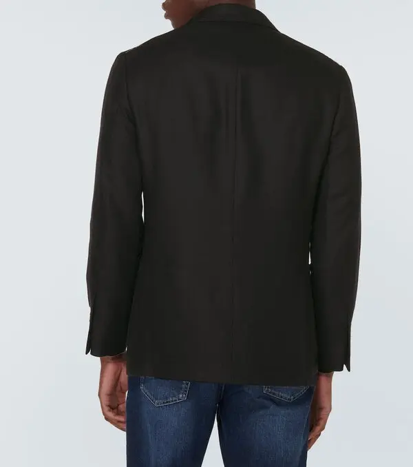 Brunello Cucinelli Linen, Wool, And Silk Blazer - Black