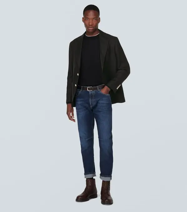 Brunello Cucinelli Linen, Wool, And Silk Blazer - Black