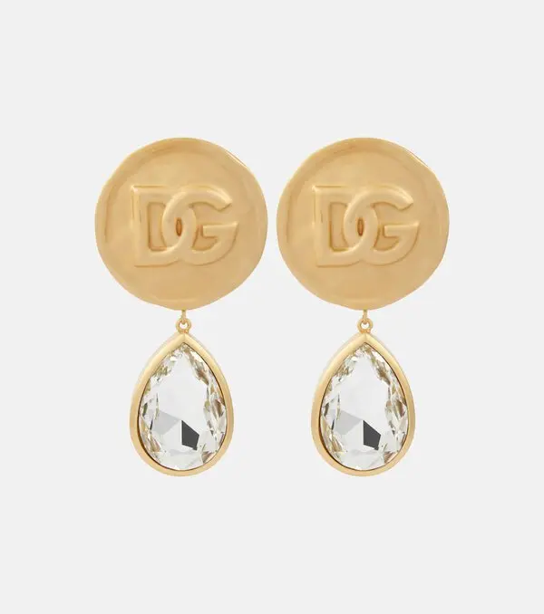 Dolce & Gabbana Crystal-embellished Drop Earrings - Gold