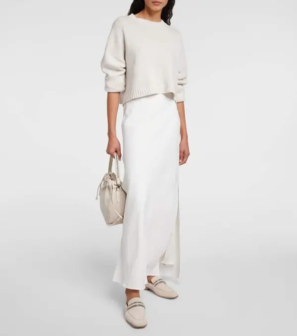 Brunello Cucinelli Twill Maxi Skirt - Neutrals