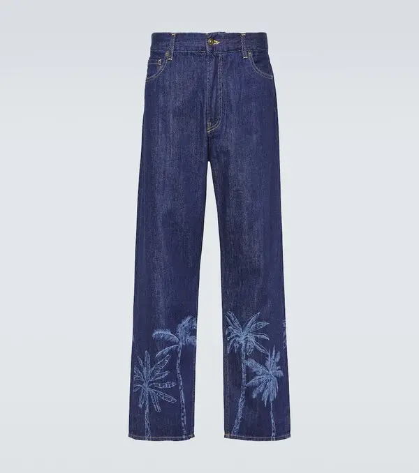 Alanui Jungle Printed Straight Leg Jeans