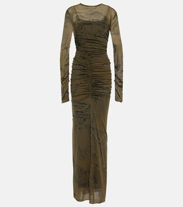 Blumarine Printed Maxi Dress - Green
