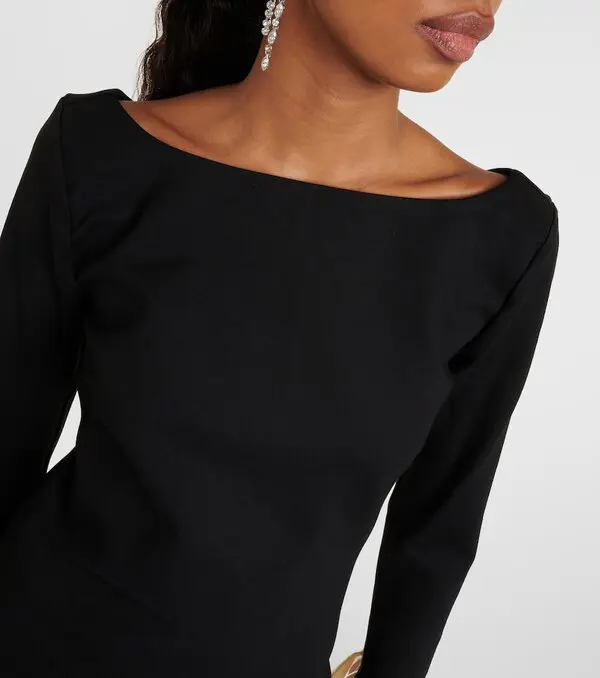 Staud Hawthorne Taffeta-trimmed Minidress - Black