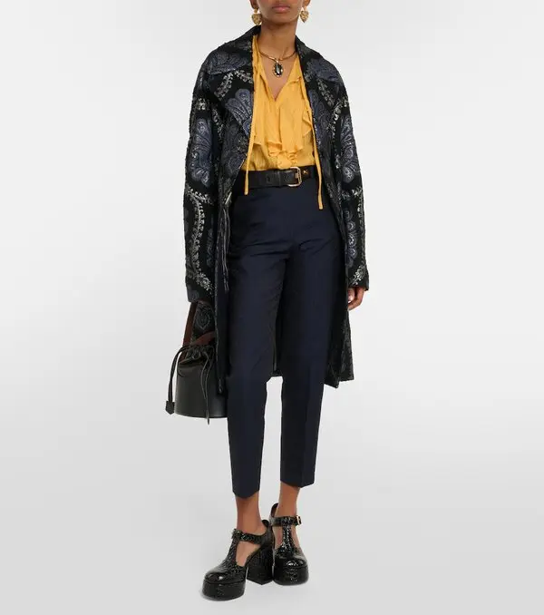 Etro Ruffled Silk Blouse - Yellow