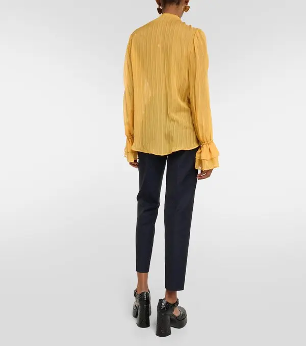 Etro Ruffled Silk Blouse - Yellow