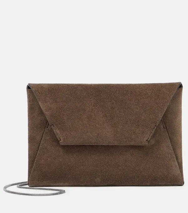 Brunello Cucinelli Suede Shoulder Bag - Beige