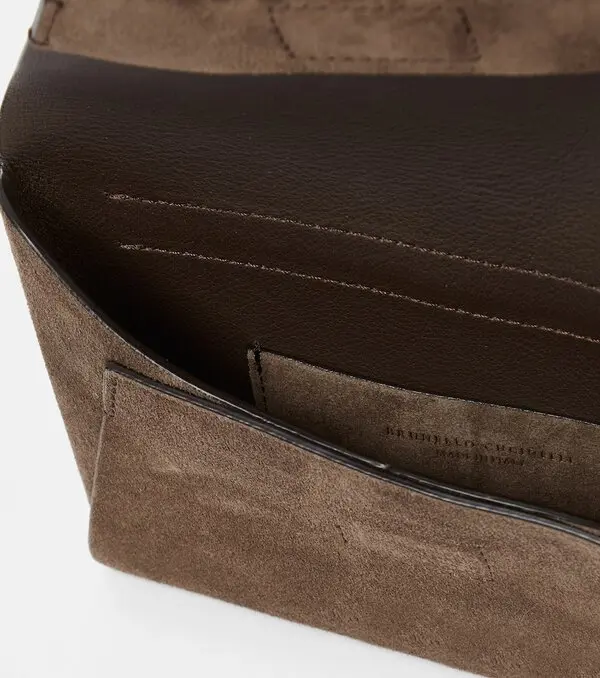 Brunello Cucinelli Suede Shoulder Bag - Beige