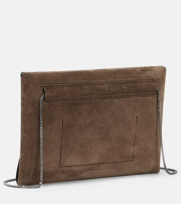 Brunello Cucinelli Suede Shoulder Bag - Beige