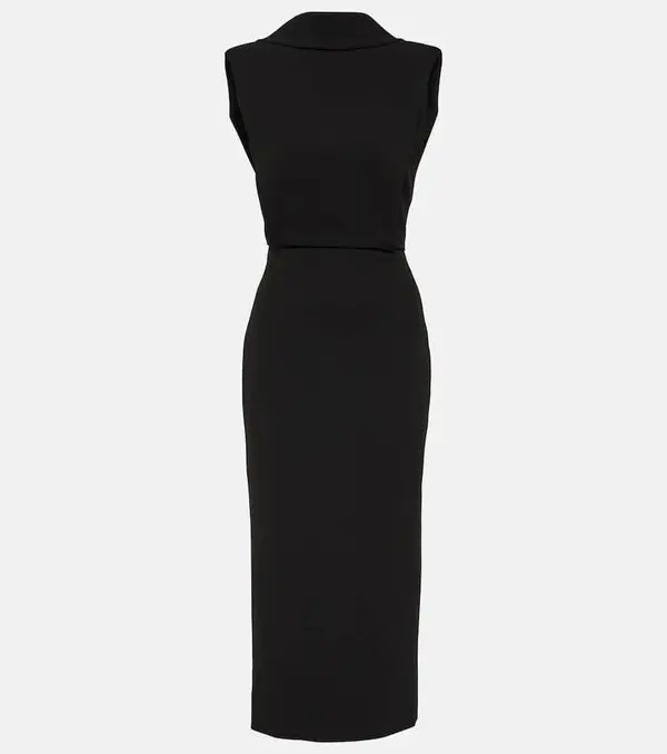 Roland Mouret - Roland Mouret High Neck Cady Midi Dress