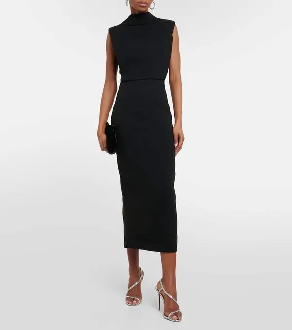 Roland Mouret Cady Midi Dress - Black | Editorialist