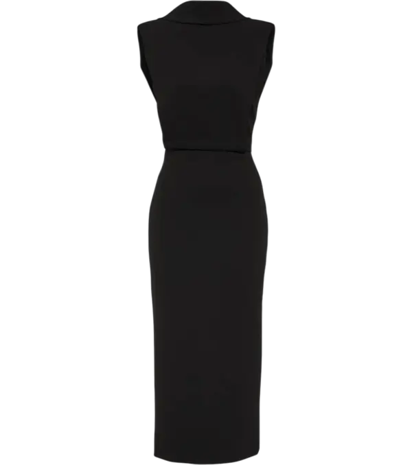 Roland Mouret High Neck Midi Dress - Black