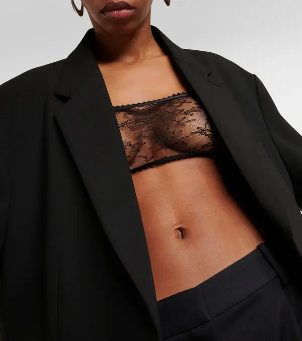 Wardrobe.NYC Floral Lace Bralette - Black