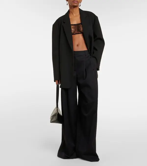 Wardrobe.NYC Floral Lace Bralette - Black