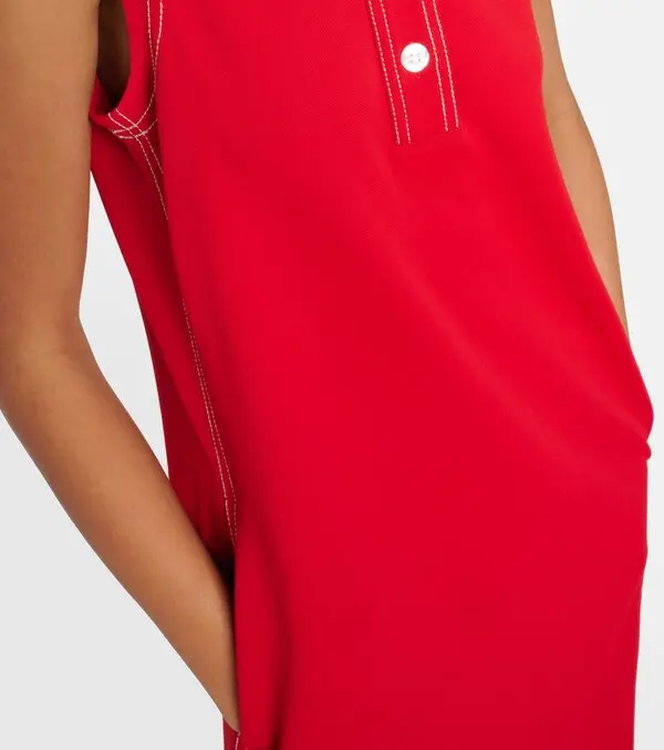 Tory Burch Contrast Stitch Polo Minidress