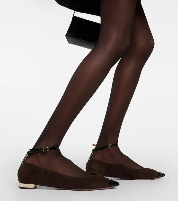 AQUAZZURA Pinot Suede Ballet Flats