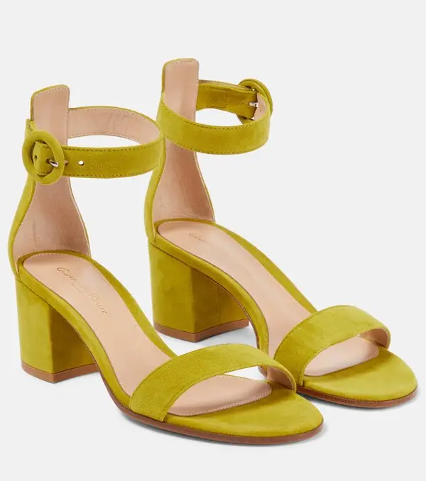 GIANVITO ROSSI Versilia 60 Suede Sandals - Green