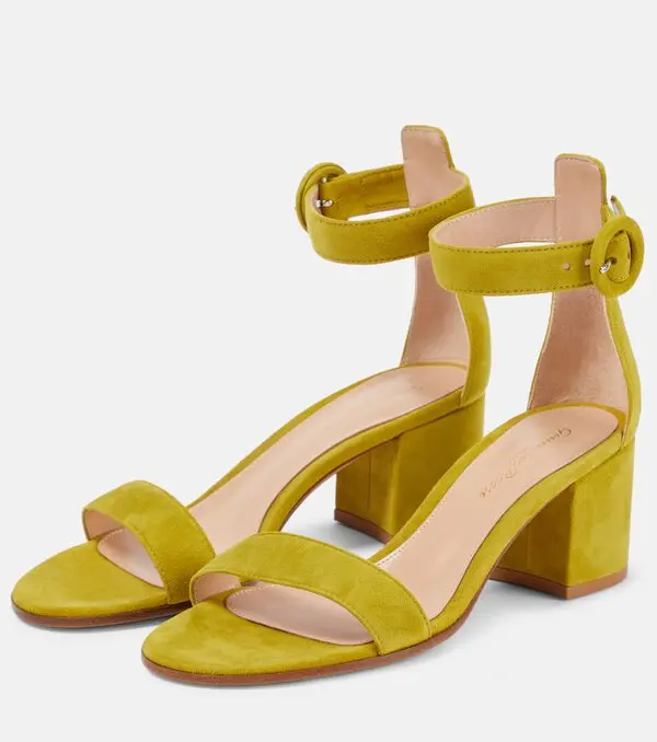 GIANVITO ROSSI Versilia 60 Suede Sandals - Green