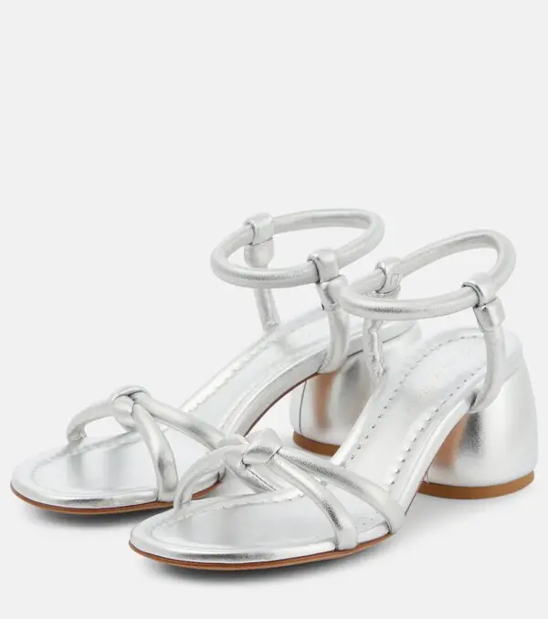 GIANVITO ROSSI Cassis Metallic Leather Sandals