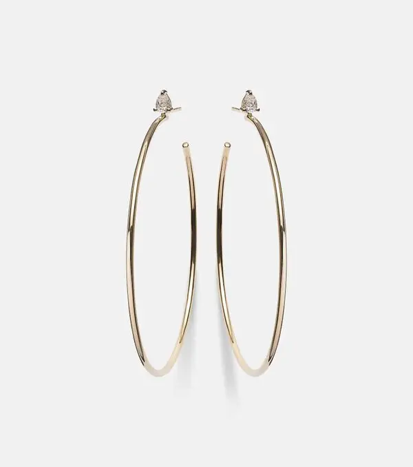 ANITA KO 18kt Hoop Earrings With Diamonds - Gold