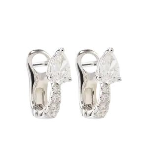 ANITA KO - 18kt White Gold Huggies With Diamonds