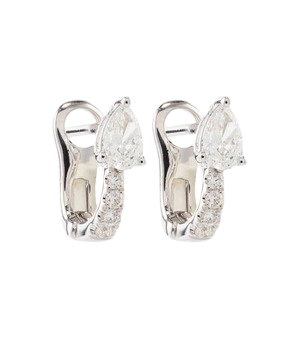 ANITA KO 18kt White Gold Huggies With Diamonds - Silver