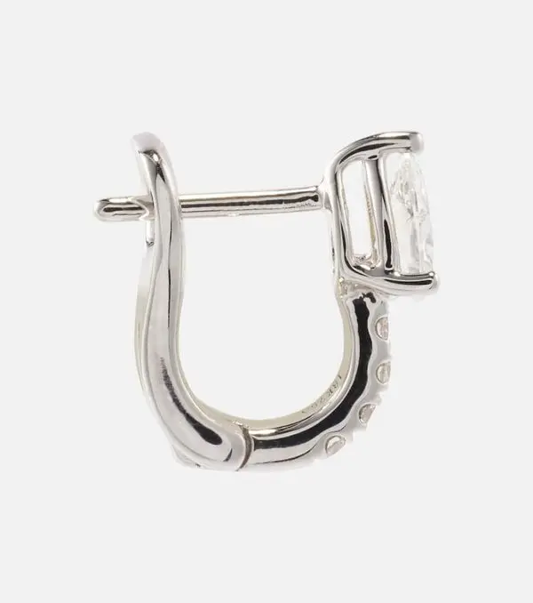 ANITA KO - 18kt White Gold Huggies With Diamonds