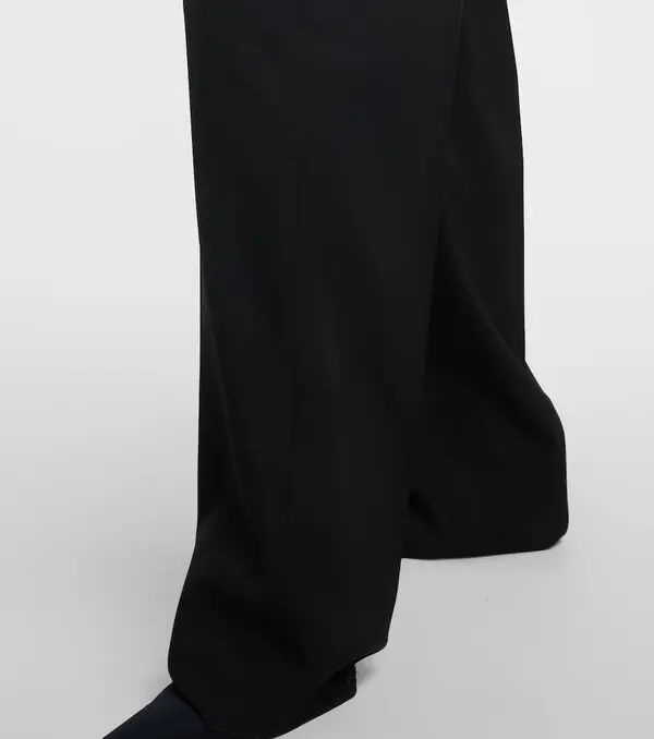 Balenciaga Mid-rise Wool Wide-leg Pants