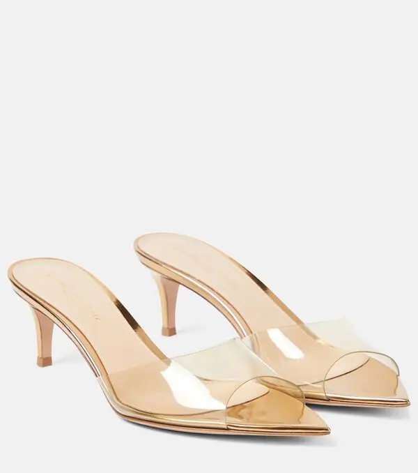 GIANVITO ROSSI Elle 55 Mules - Gold