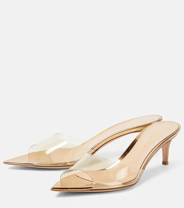 GIANVITO ROSSI Elle 55 Mules - Gold