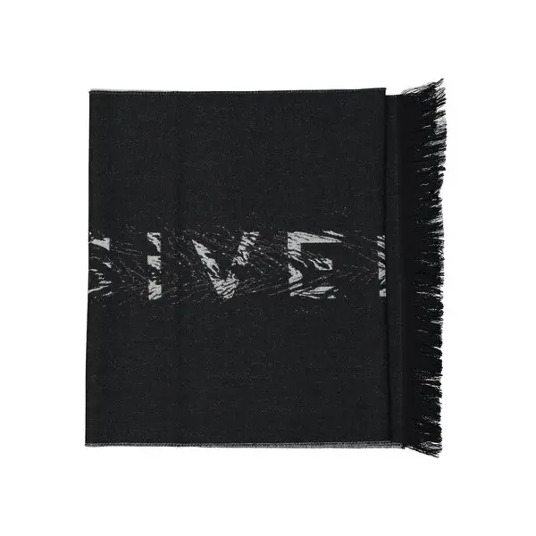 Givenchy Logo Wool Scarf - Black