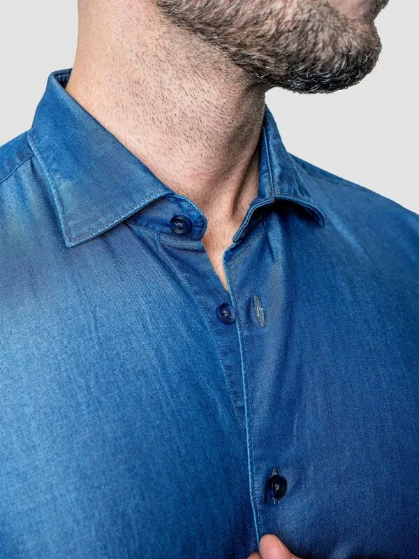MACEOO Fibonacci Shiny Denim Shirt