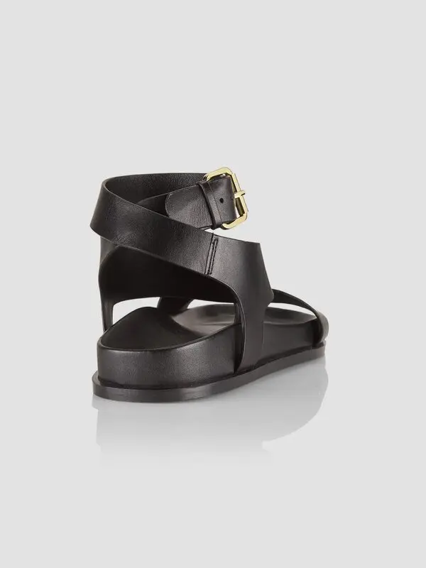 A.emery Jalen Leather Ankle-wrap Sandals - Black